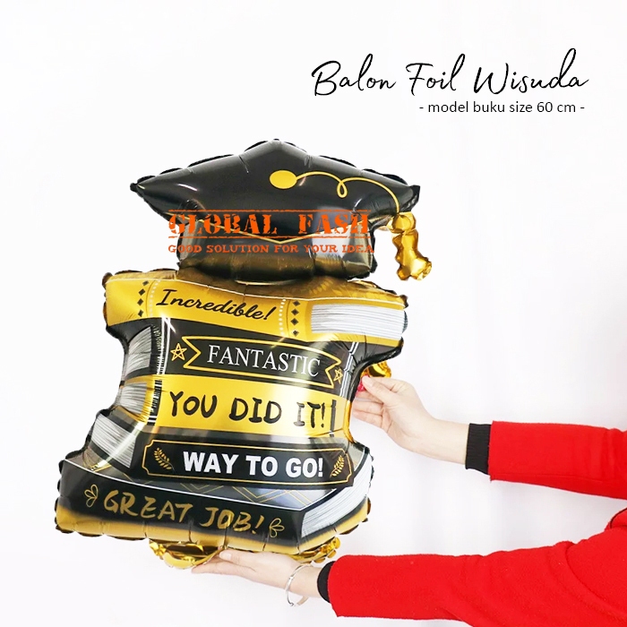 Jual Balon Foil Buku Graduation / Balon Sarjana Toga Buku You Did It ...