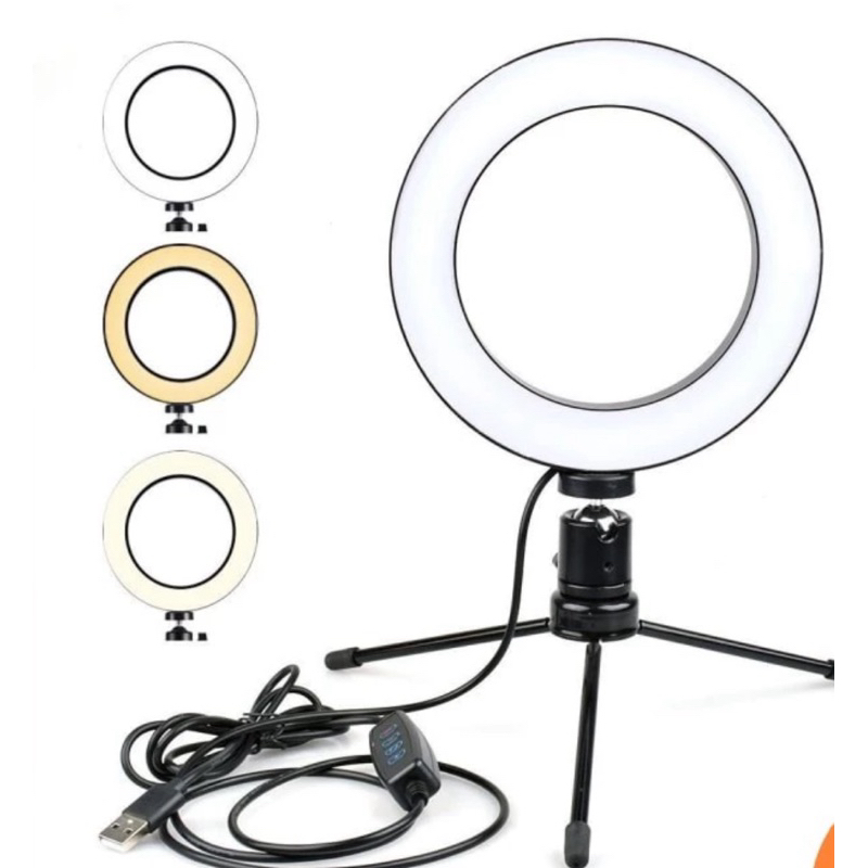 Jual Lampu Ring Light + Tripod 16CM Fotografi Studio Led Video ...