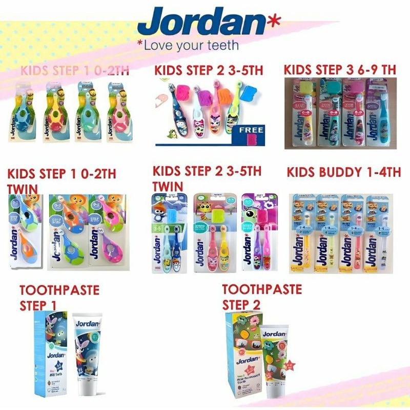 Jual Jordan Sikat Gigi Tooth Paste Odol Jordan Toothbrush Anak dan Bayi ...