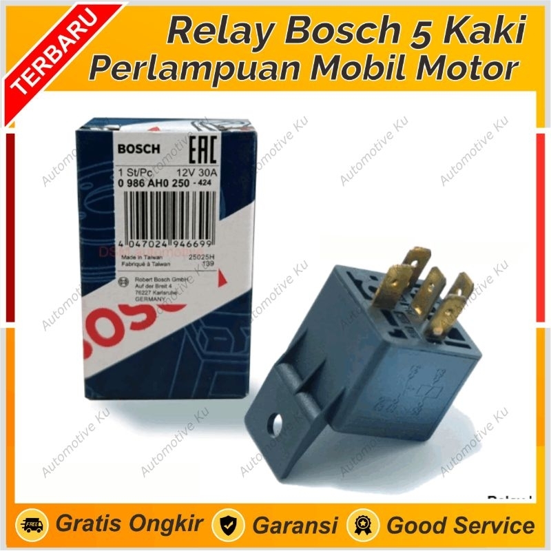 Jual RELAY BOSCH 5 KAKI 4 PIN KLAKSON LAMPU 30A (RELAI RELE RILAI ...