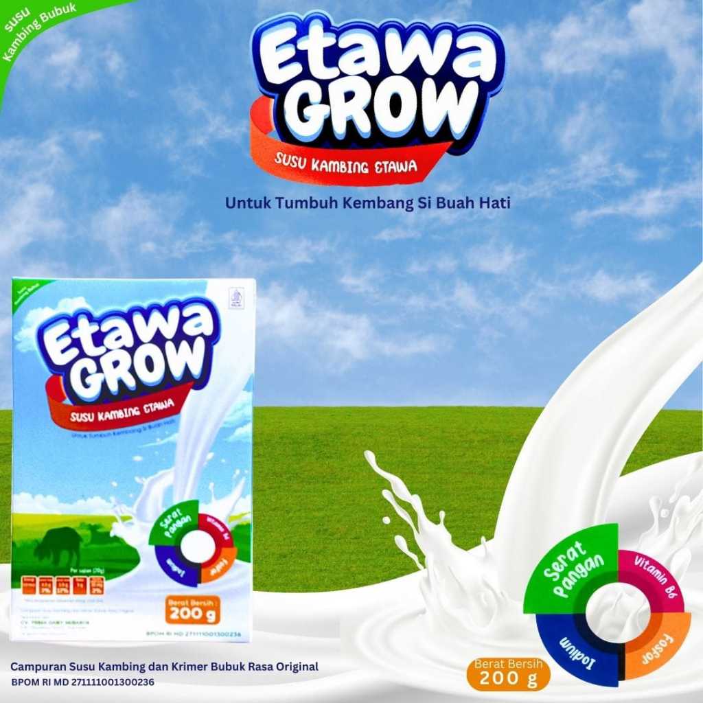 Jual Susu Kambing Etawa Grow Krimer Nabati 200gr Susu Sehat Tumbuh ...