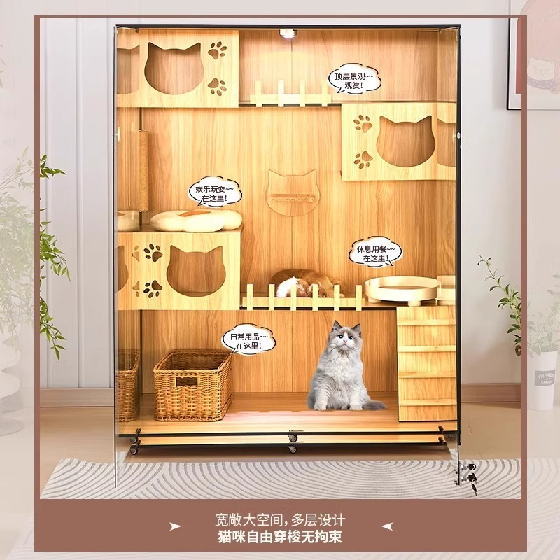 Jual L&Q Rumah kucing mewah Kandang kucing Rumah kucing kayu tahan ...