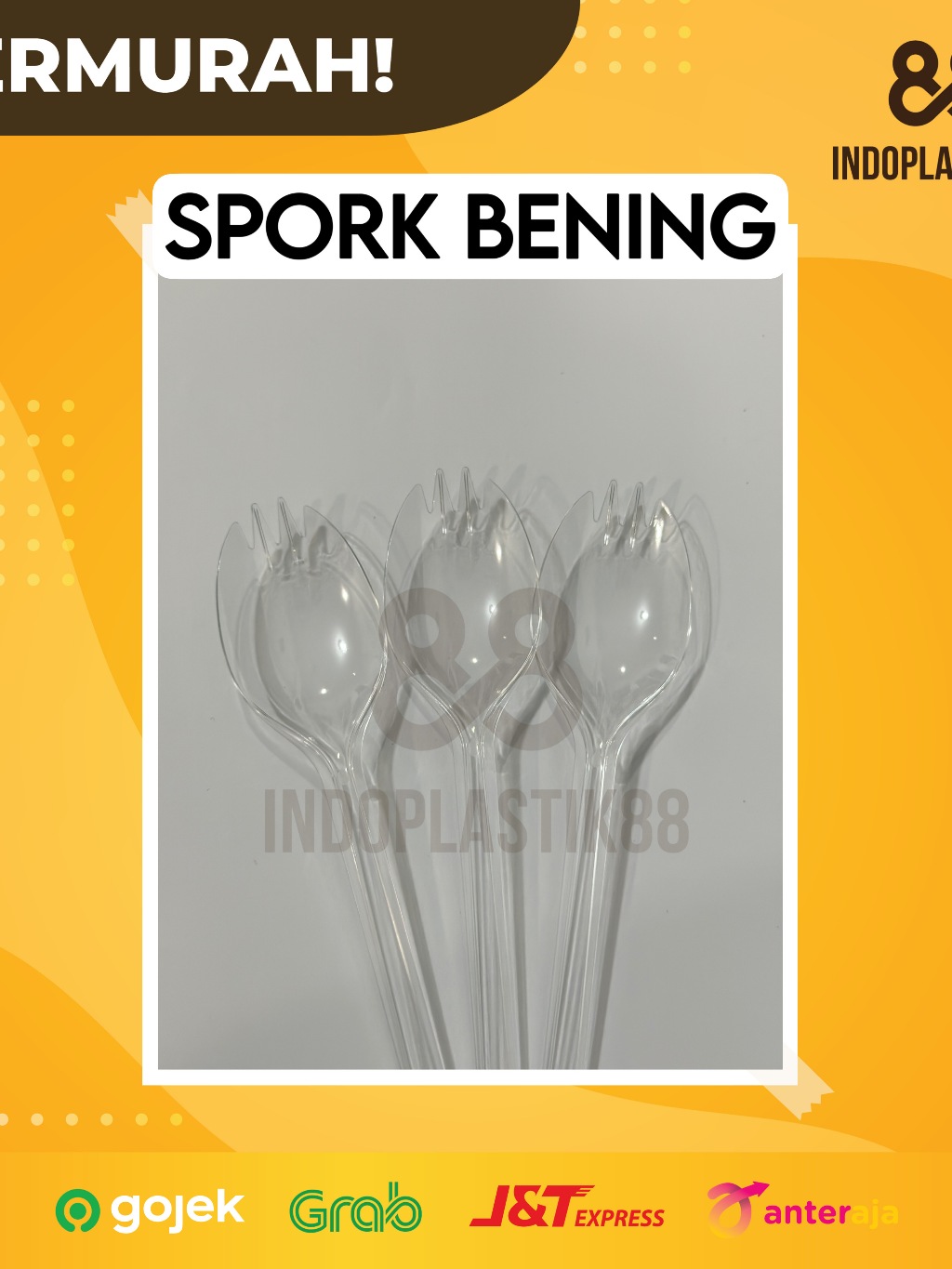 Jual [ISI 25 PCS] SPORK Bening "UNO" / Sendok Garpu Plastik / Senpu ...