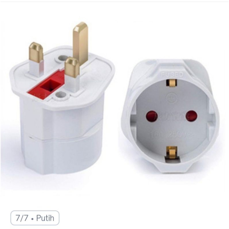 Jual converter eu to UK universal konverter over stecker kaki 2 ke 3 ...