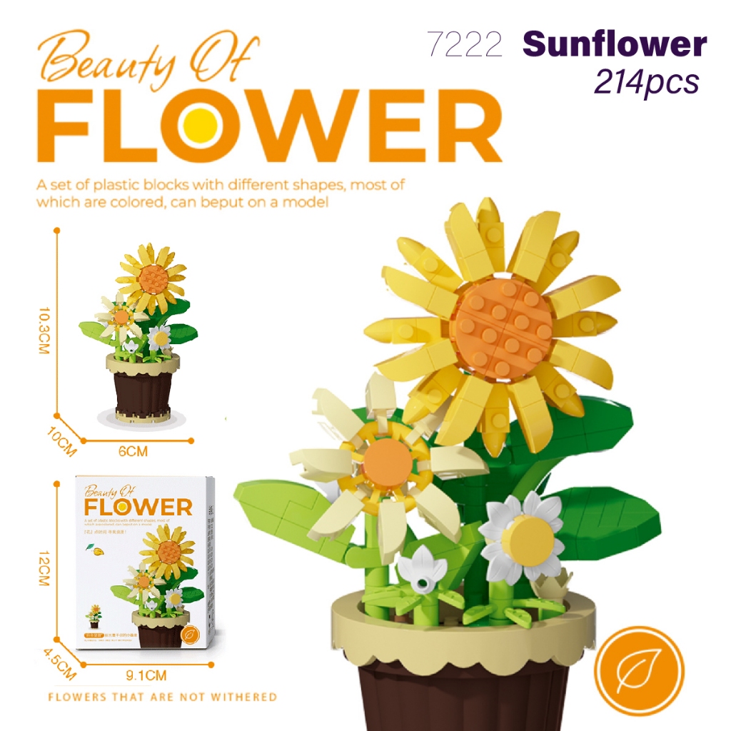 Jual BLOCK CITY - CLC Flower Pot puzzle block brick balok susun bunga ...