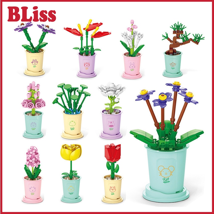 Jual BLiss Pot Tanaman Blok Bangunan Mini Mainan Edukatif Bunga Zodiak ...