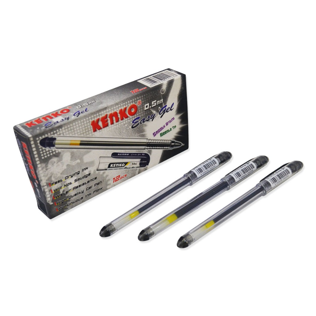 Jual Ballpoint Pulpen Pena Gel Pen Kenko Easy Gel 0.5mm | Shopee Indonesia