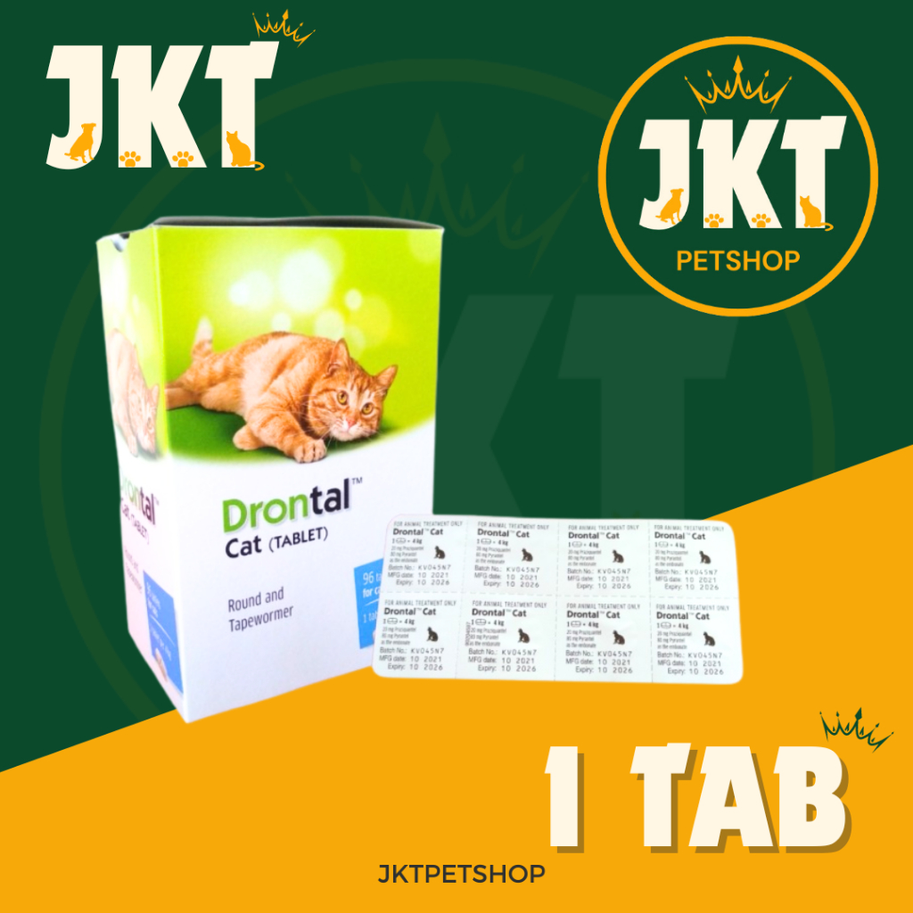 Jual DRONTAL CAT obat cacing kucing drontal 1 tablet | Shopee Indonesia