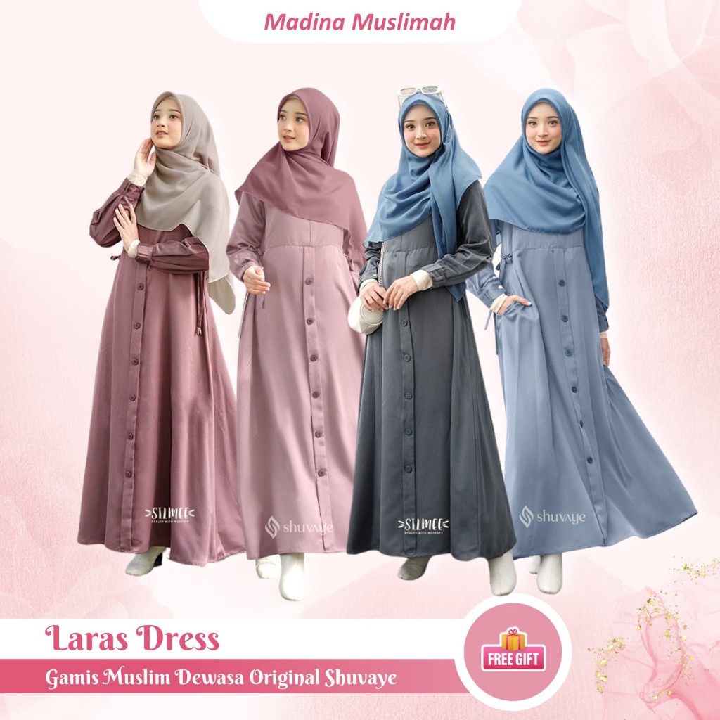 Jual [Original] Shuvaye Laras Dress Gamis Polos Simple Elegan Syari ...