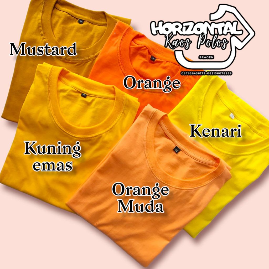 Jual Horizontal Kaos Polos combed 30s lengan pendek dan panjang warna ...