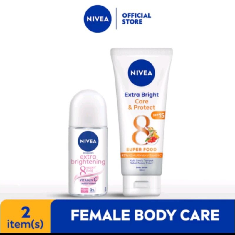 Jual NIVEA Bundle Extra Body serum care protect 180ml + Deodorant ...