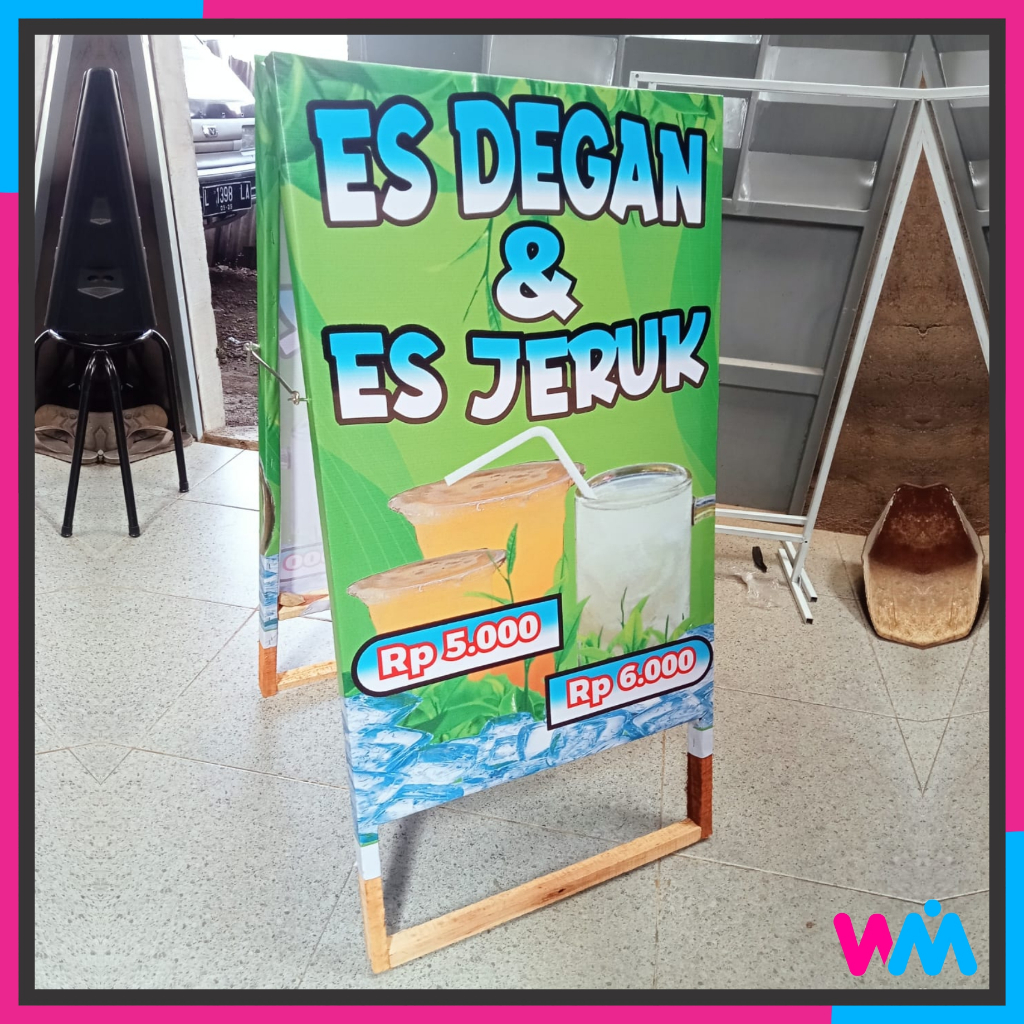 Jual Es Degan Stand Banner Segitiga Kayu Lipat 50 x 100 cm | Shopee ...