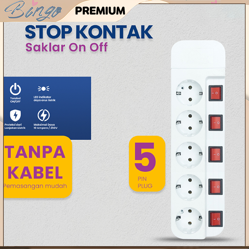 Jual Stop Kontak 3/ 4/ 5 Lubang Tanpa Kabel Saklar Tersendiri SNI Stop Kontak Arde Uticon ...
