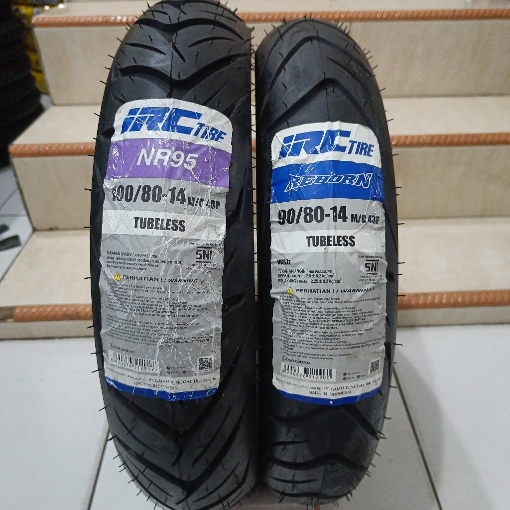 Jual BAN IRC 90/80-14 & 100/80-14 NR87 REBORN/NR95 TUBELESS VARIO 125/150 NEW +pentil | Shopee ...