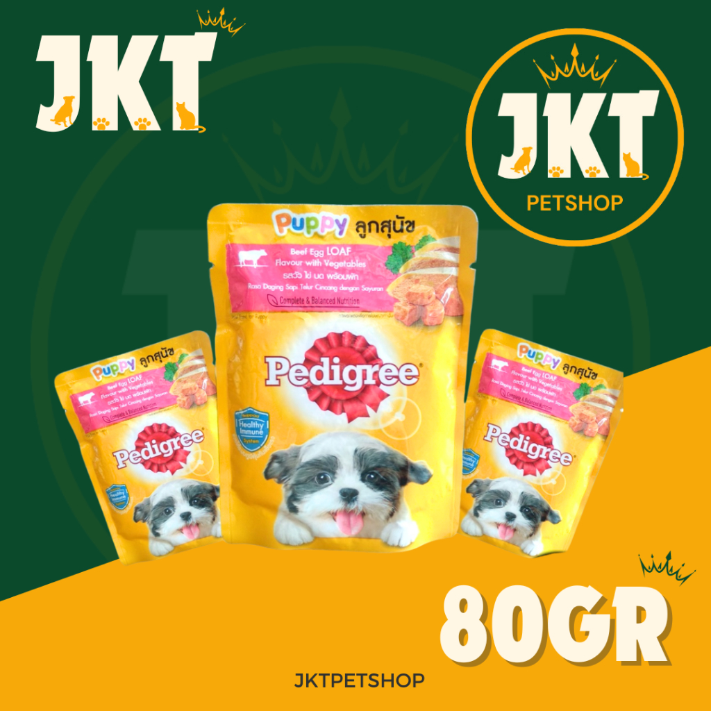 Jual Pedigree Pouch Puppy beef Loaf 80gr wetfood pedigree sachet ...