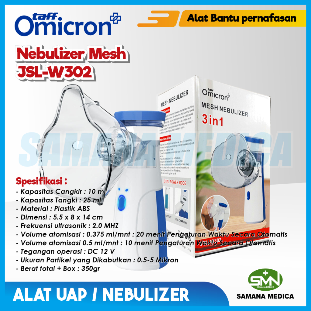 Jual Alat Nebulizer Ultrasonic Taff Omicron MY-520A / JSL-W302 Mesh Nebulizer - Alat Terapi ...