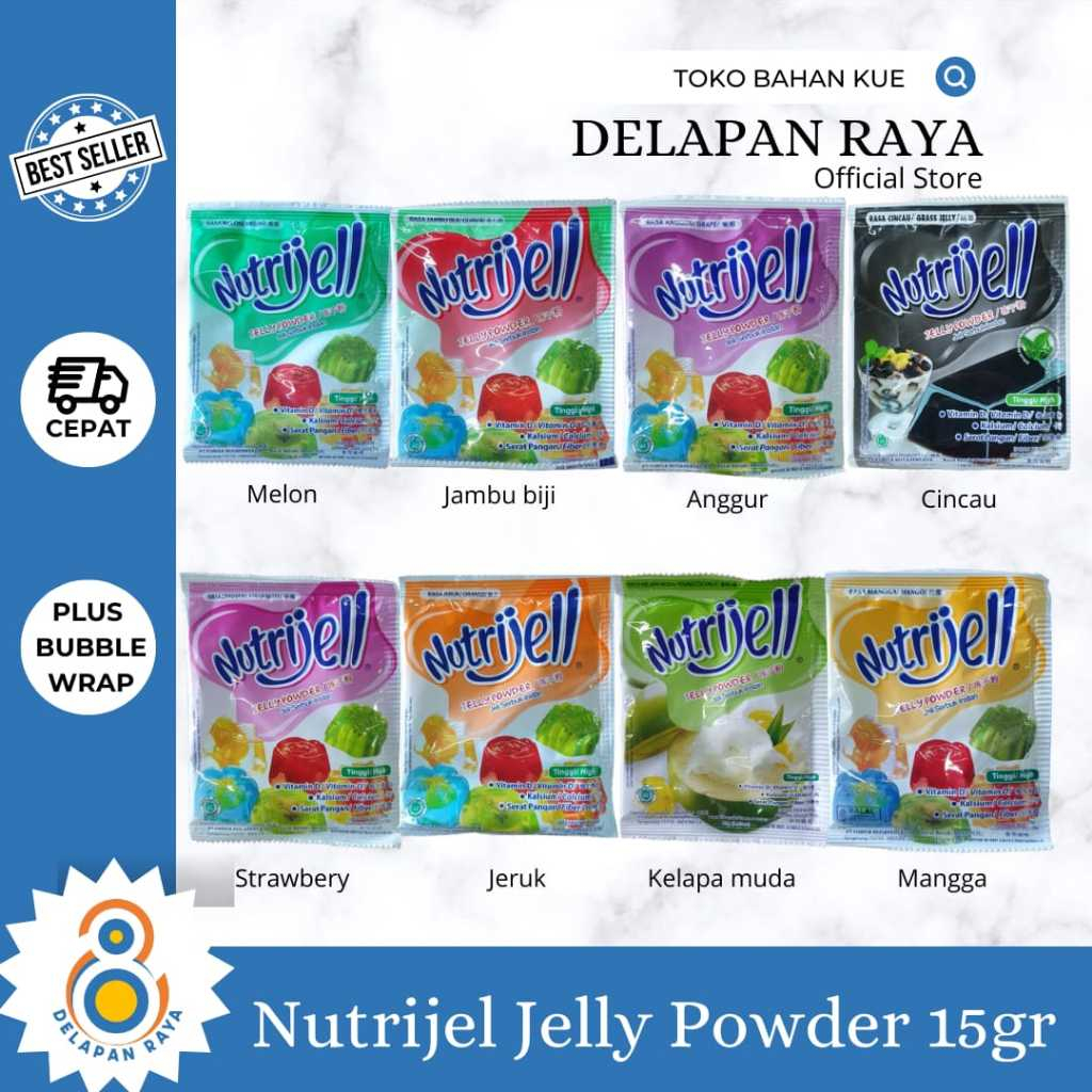 Jual NUTRIJELL JELLY POWDER PUDING SERBUK INSTANT PLAIN COKLAT 15gr ...