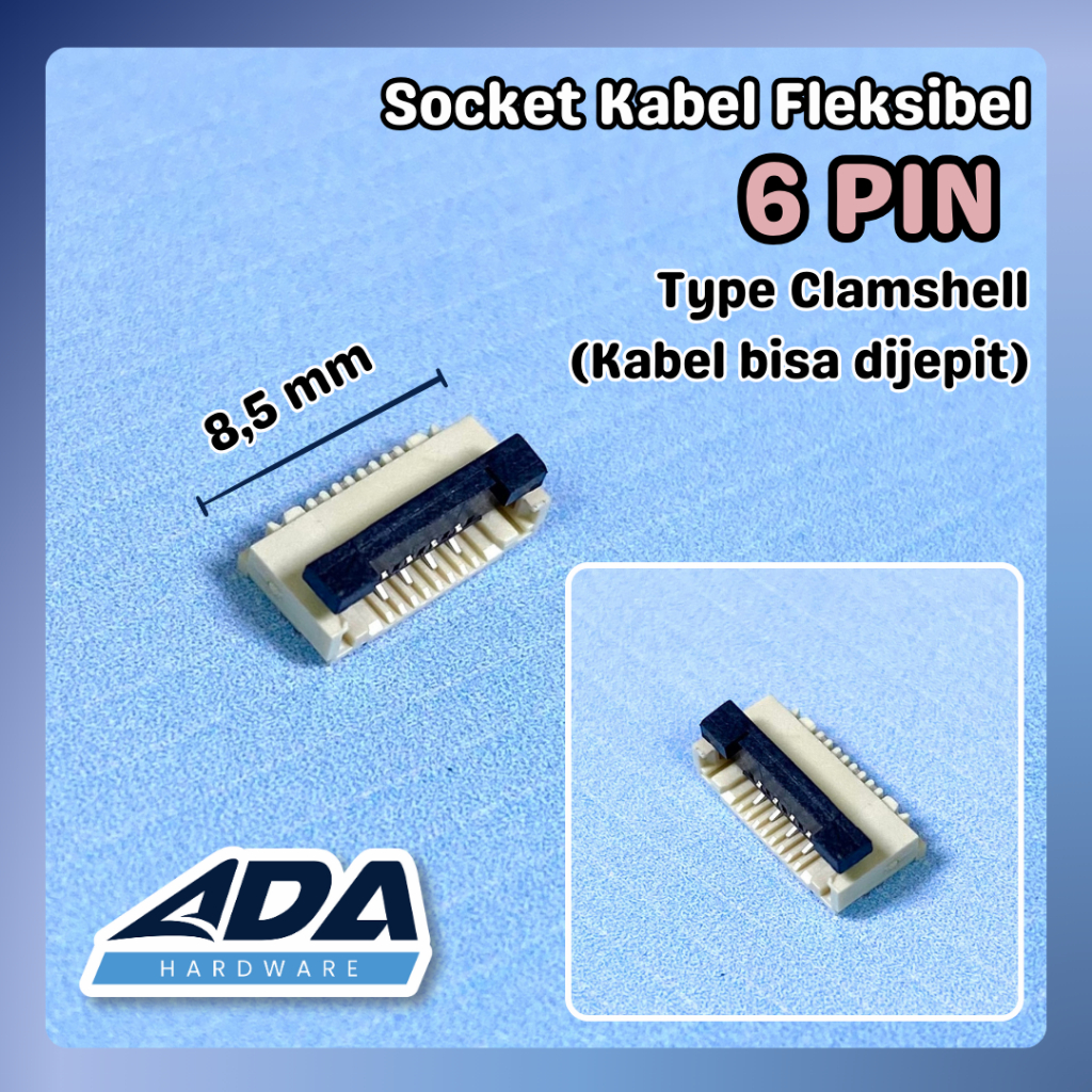 Jual Konektor Socket Kabel Fleksibel 6 Pin tipe Flip Clamshell | Shopee ...