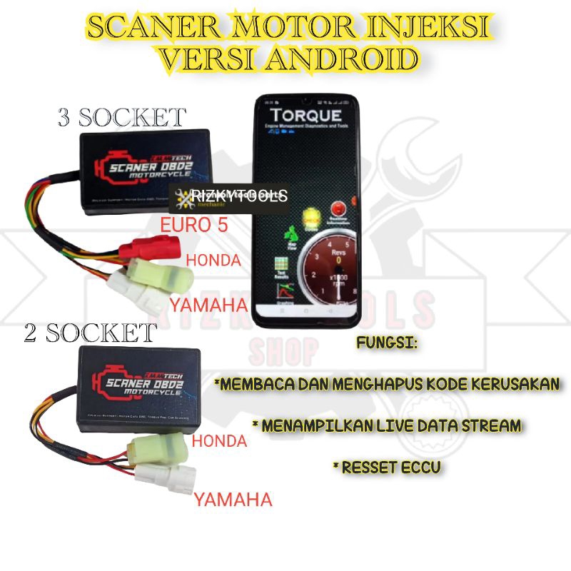 Jual scaner motor injeksi model android scaner obd 2 motor fi termurah ...
