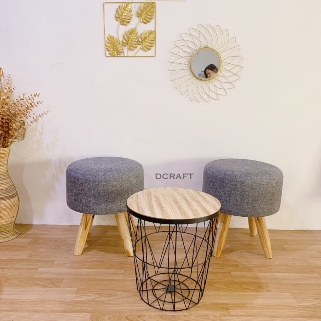 Jual Stool Bulat Polos Set Sofa Dan Meja | Shopee Indonesia