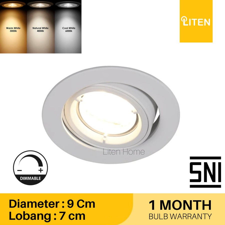 Jual Lampu LED Downlight DIMMABLE Kecil 7w 7 watt dengan Kap / Housing ...
