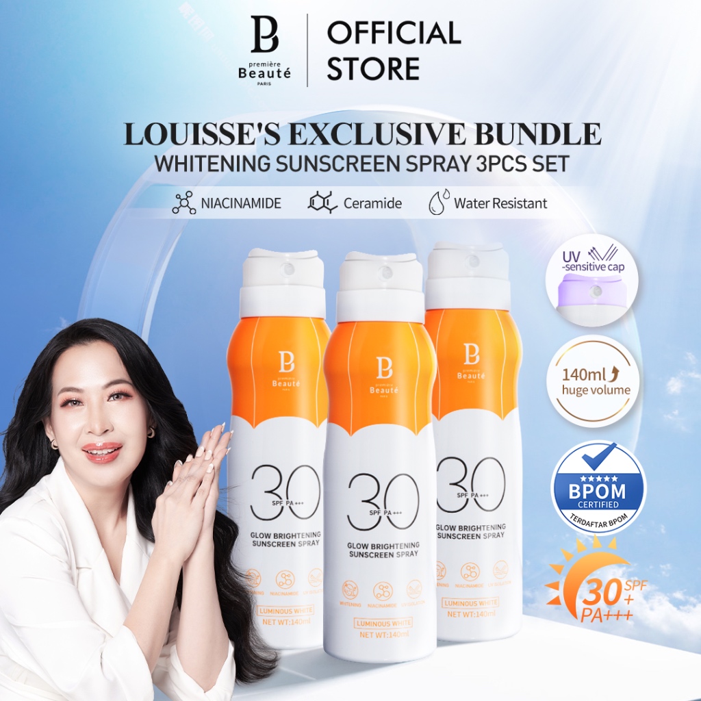 Jual [Louisse's Exclusive] PREMIERE BEAUTE Sunscreen Spray 140ml*3 Luminous White Glow ...
