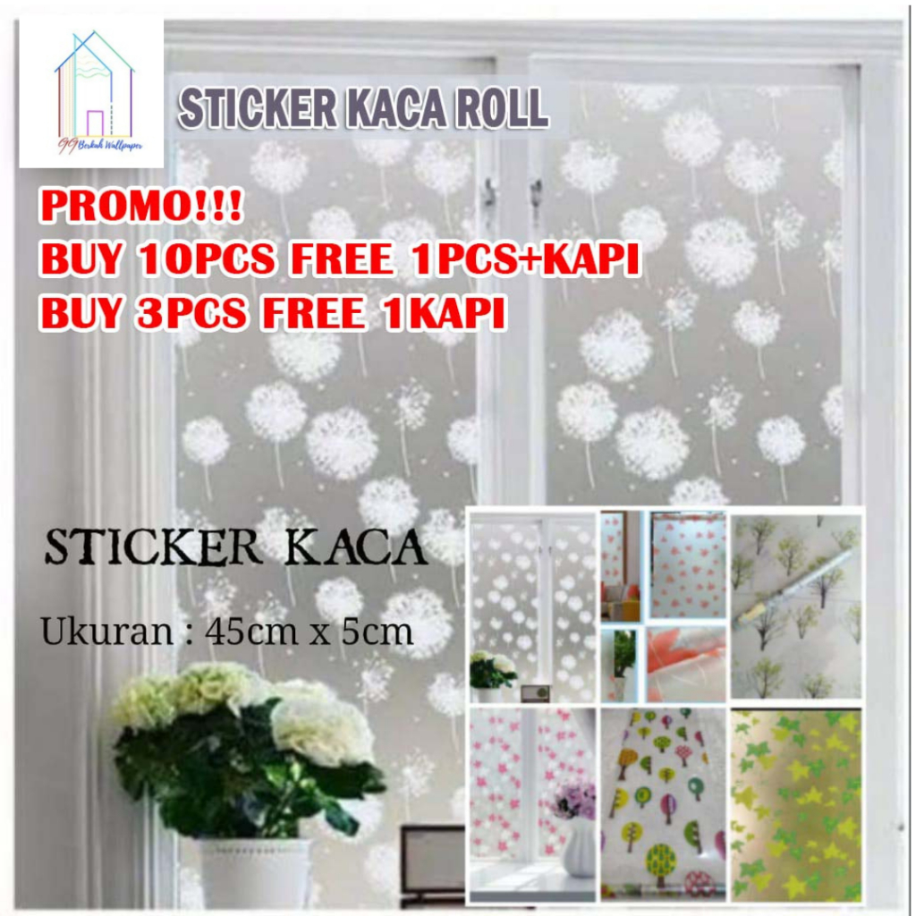 Jual [PROMO!! BUY 3 FREE 1 KAPI] STICKER KACA MOTIF 45CMX5M & 60CMX3M ...