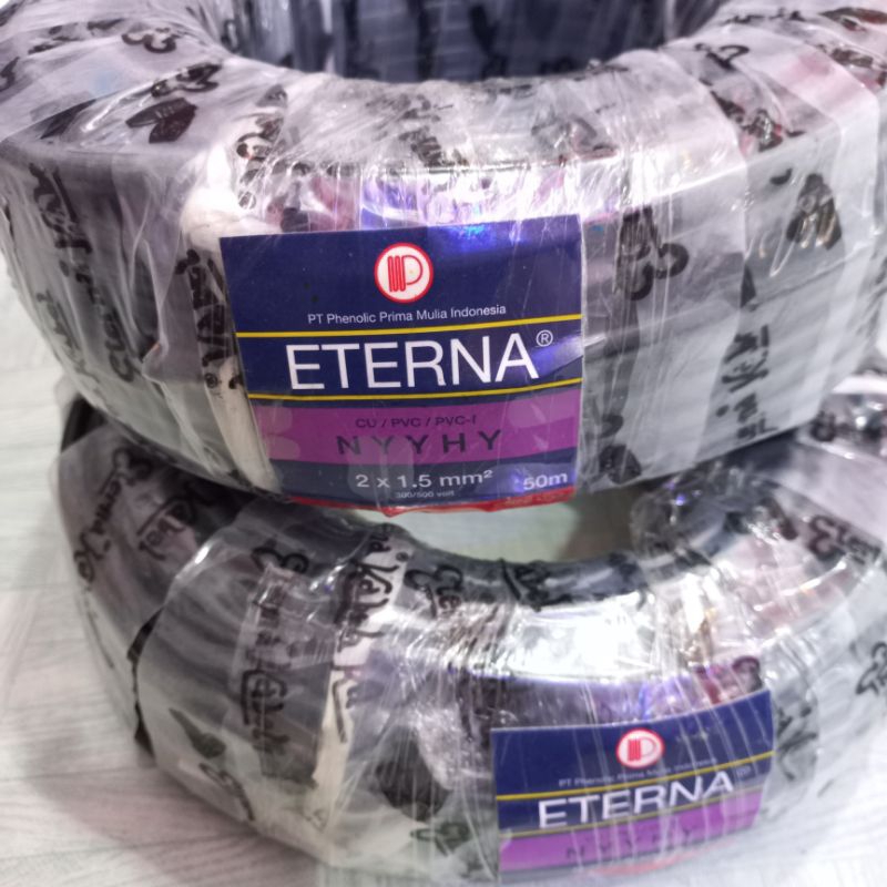 Jual Kabel Eterna Serabut 2x1,5 NYYHY 1 Roll 50 Meter Original | Shopee Indonesia