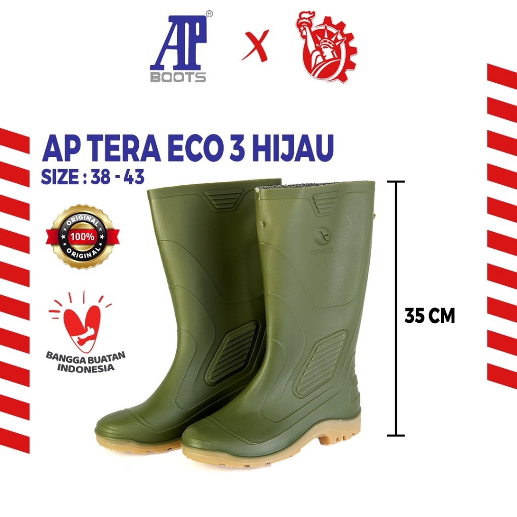 Jual Sepatu Boots Karet Panjang AP Terra Eco 3 Boot Kerja - Hijau ...