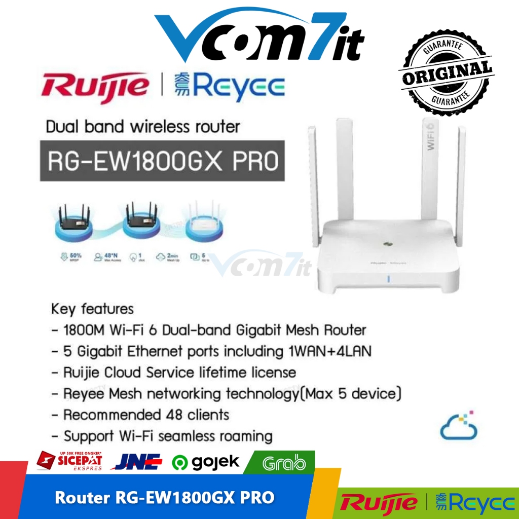 Jual RUIJIE REYEE RG-EW1800GX PRO 1800M WiFi 6 Dual band Gigabit Router ...