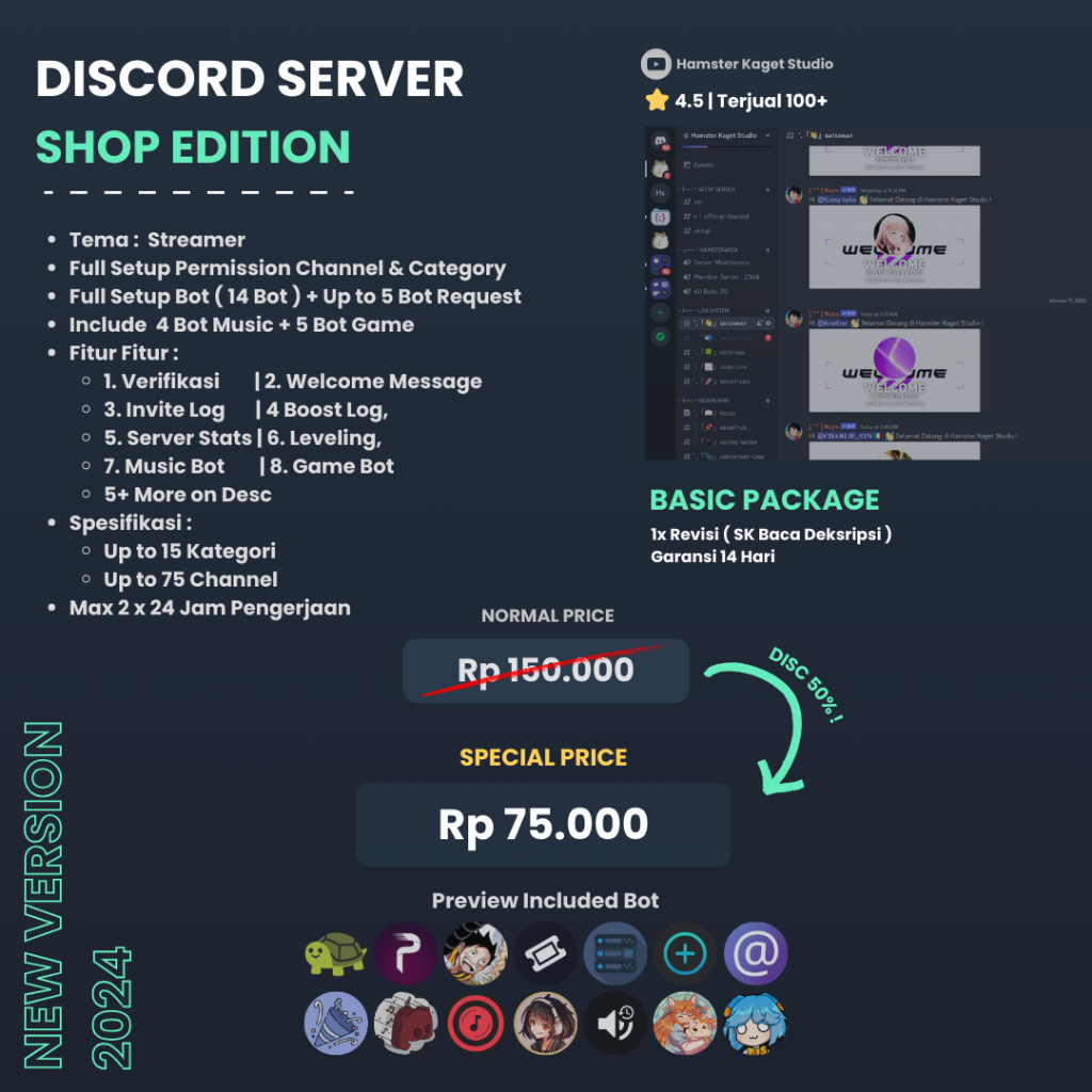 Jual DISCORD SERVER SHOP EDITION | FULL SETUP BOT | SERVER DISCORD FULL SETUP - HK Studio ...