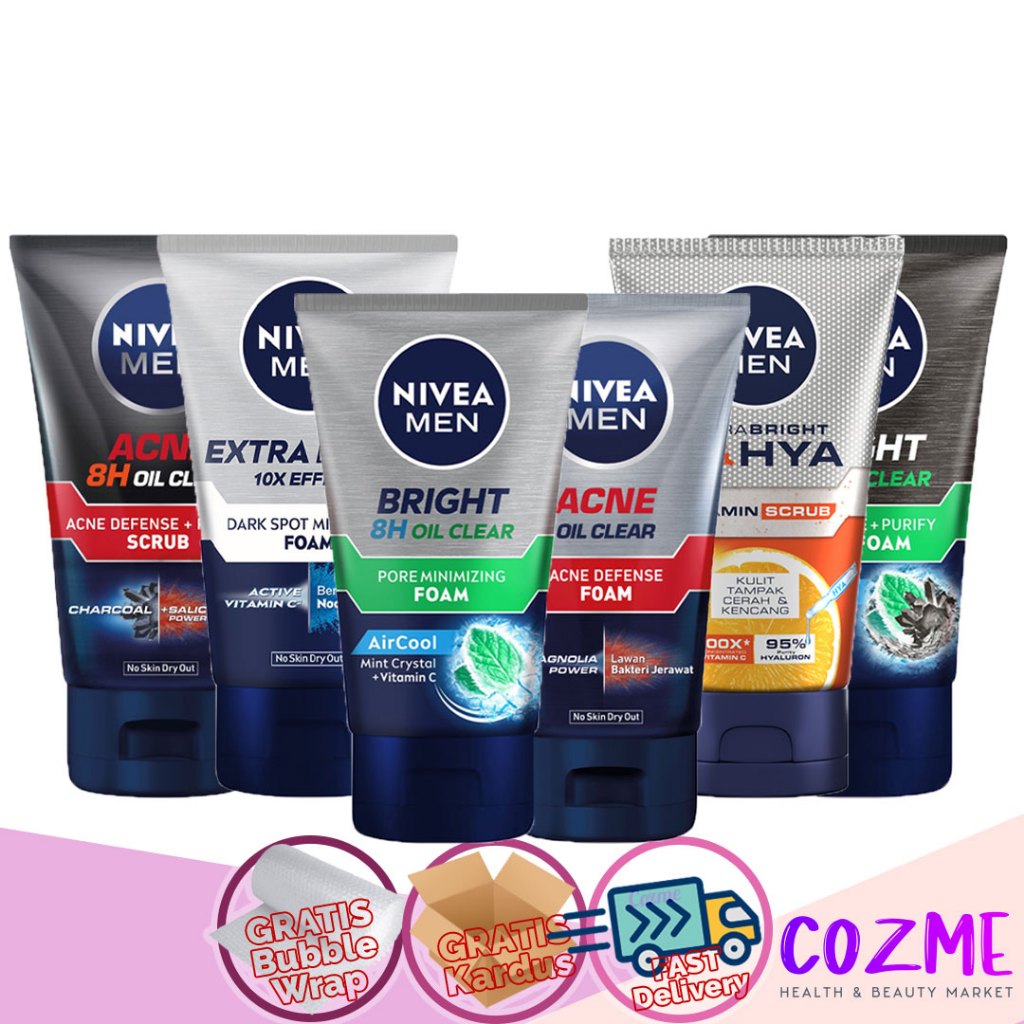 Jual NIVEA Men Facial Foam || Facial Scrub Series | Shopee Indonesia