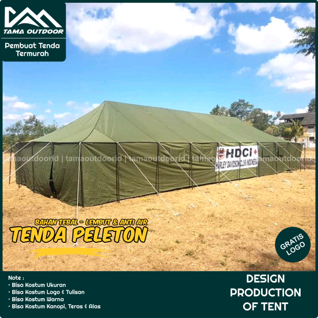 Jual Tenda Pleton Regu TNI - Kap. 40 Orang Perkemahan Camping Outdoor ...