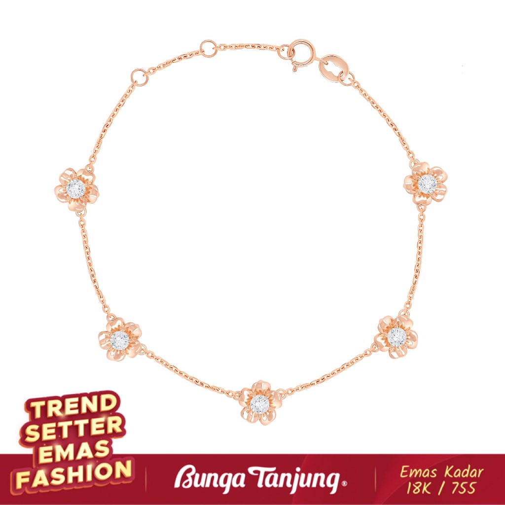 Jual JASMINE SERIES GELANG 2 - SDW GOLD - EMAS 18K - BUNGA TANJUNG GOLD ...