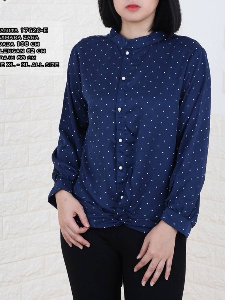 Jual ATASAN WANITA 17620-E TANGAN PANJANG MATT.MAXMARA ZARA LD 108 CM FIT TO XL-3L BISA COD ...