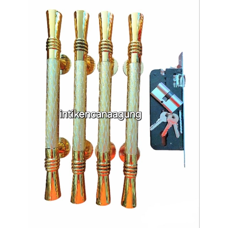 Jual pull handle pintu GPAL FISH sisik naga gold + 1set body kunci ...