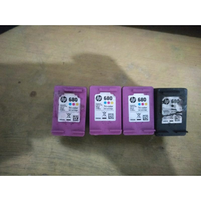 Jual Catridge Printer HP 680 Bekas Pakai 4 Pcs | Shopee Indonesia