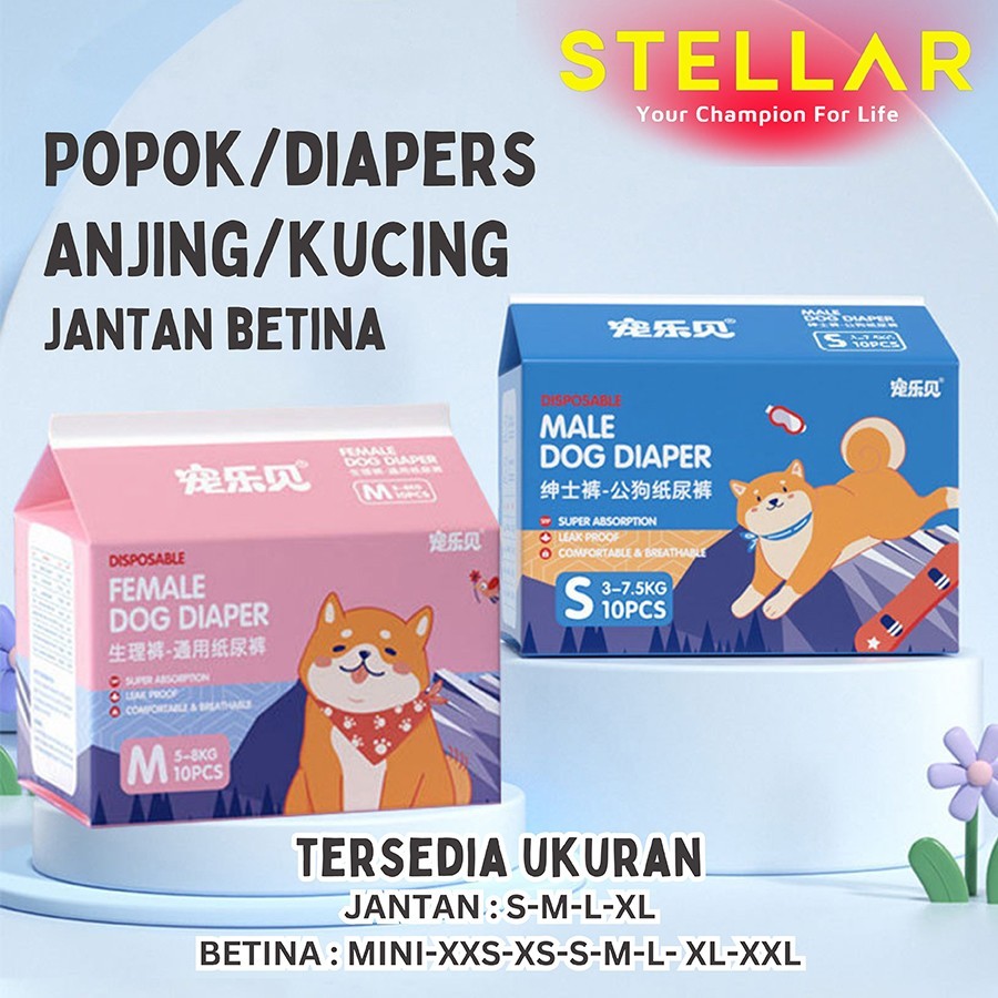 Jual 10pcs Popok Anjing Kucing Sekali Pakai Anti Marking Anti Bocor ...