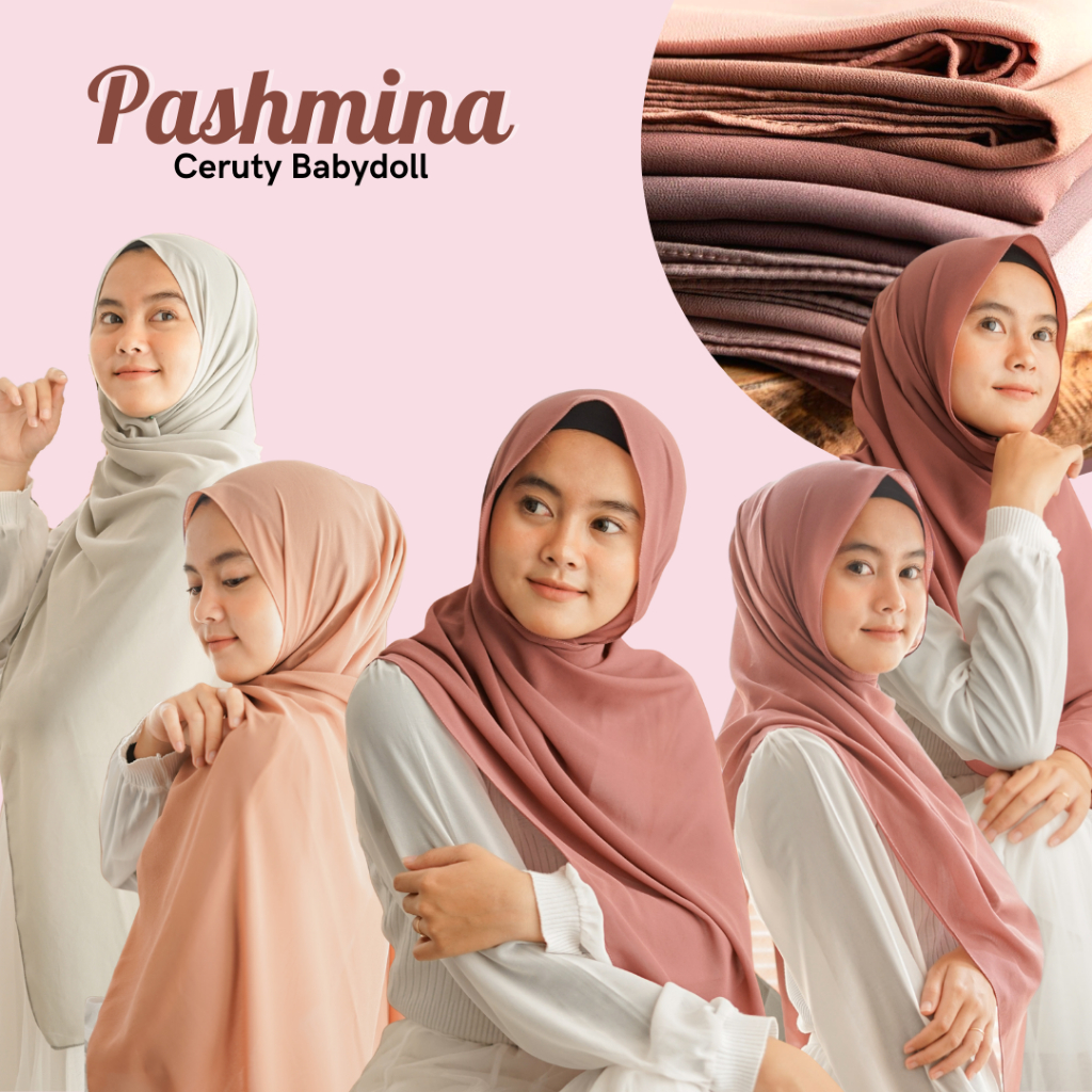 Jual [COD] Pashmina Ceruty Babydoll Premium 175 cm x 75 cm | 50 Warna | Tepi Jahit | Shopee ...