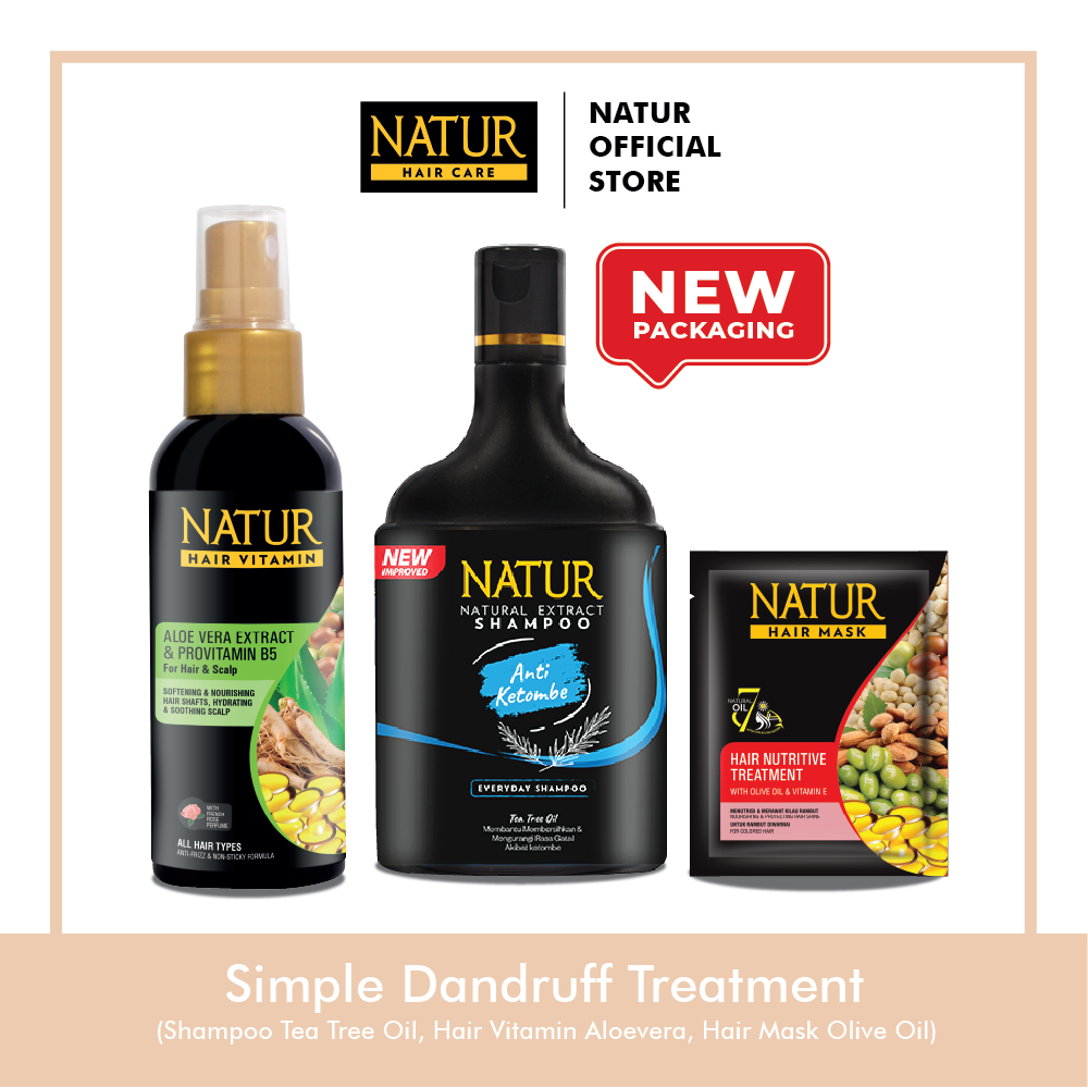Jual Simple Dandruff Treatment (Shampoo TTO, Hair Vitamin Aloevera ...