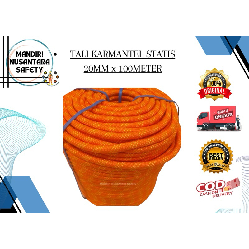 Jual TALI KARMANTEL 20MM x 100METER / Tali Karmantel Statis 20MM x ...