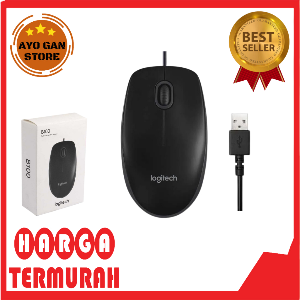 Jual LOGITECH Mouse Optical USB B100 | Shopee Indonesia