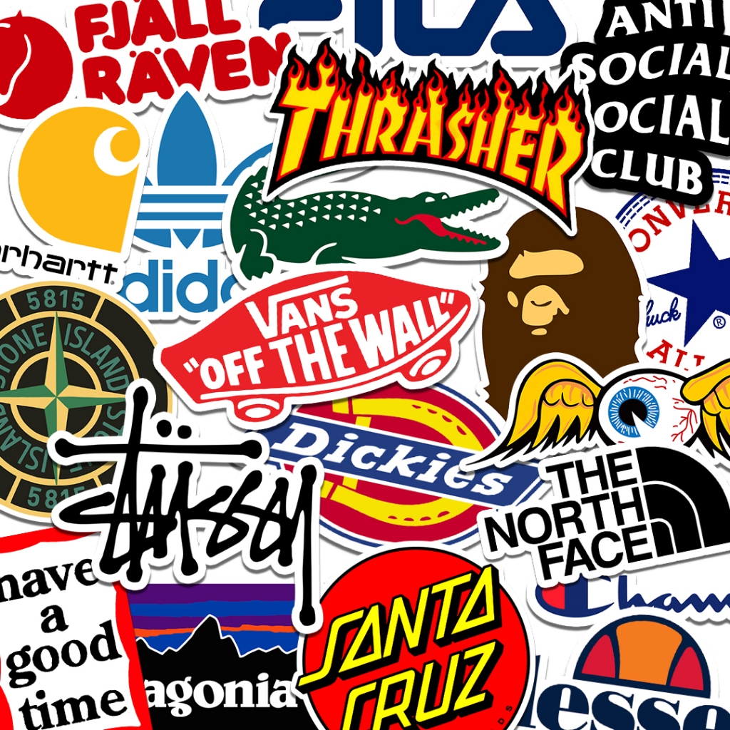 Jual Stiker Sticker Branded Brand Logo Band Stiker Pack Distro Vinyl ...