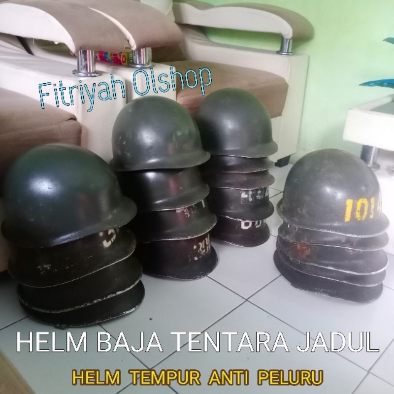 Jual Helm Baja M1 Helm Tentara Asli Baja Tahan Peluru Topi Baja ...