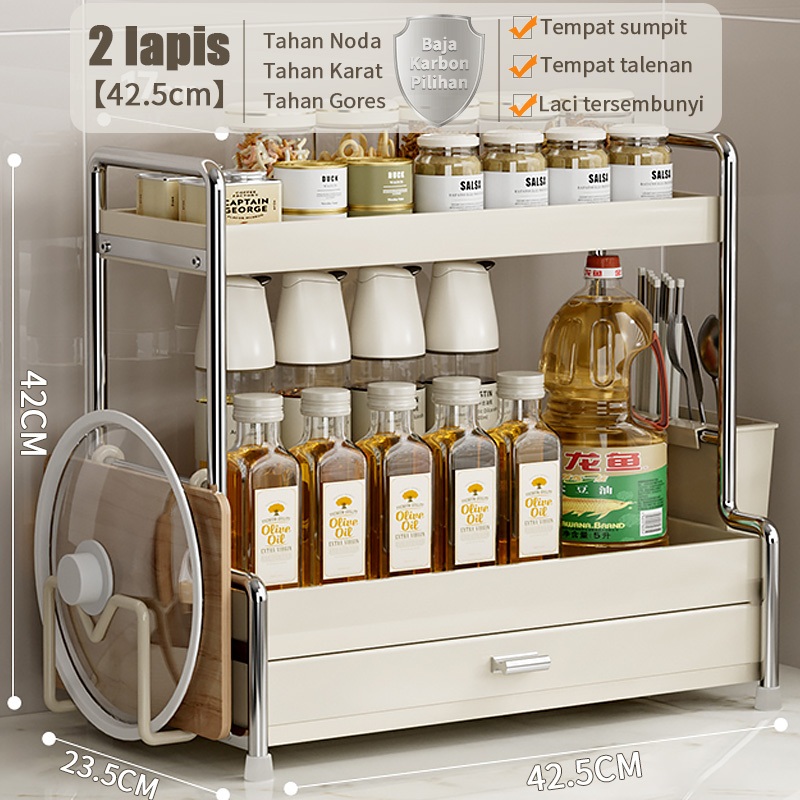 Jual Rak Bumbu Dapur Stainless Steel Rak Bumbu dengan Laci Rak Dapur ...