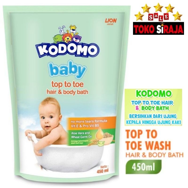 Jual KODOMO BABY SABUN MANDI TOP TO TOE WASH ALOE VERA 450 ML / BODY WASH REFILL KODOMO BABY ...