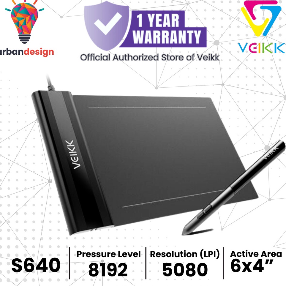 Jual VEIKK S64 Digital Graphic Drawing Pen Tablet OSU Electromagnetic ...