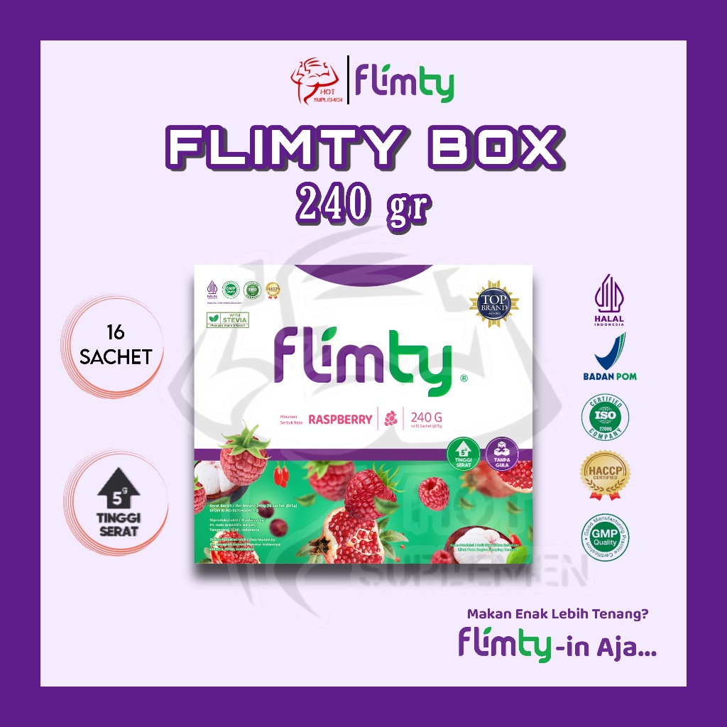 Jual Flimty Fiber Original 1 BOX is 16 Sachet BPOM HALAL | Shopee Indonesia