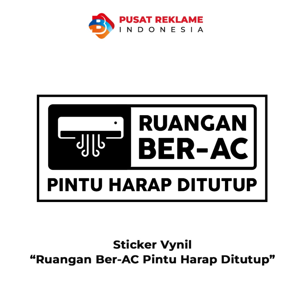 Jual Stiker "Ruang Ber-AC Pintu Harap Ditutup" | Shopee Indonesia