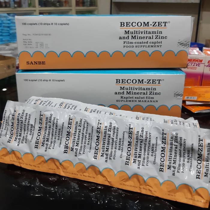 Jual Becom-Zet Strip 10 Kaplet - Multivitamin untuk menjaga daya tahan ...